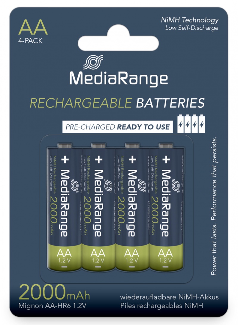 Akumulator MEDIARANGE AA, NiMH, 2000mAh, blister, 4 szt. - PBS Connect ...